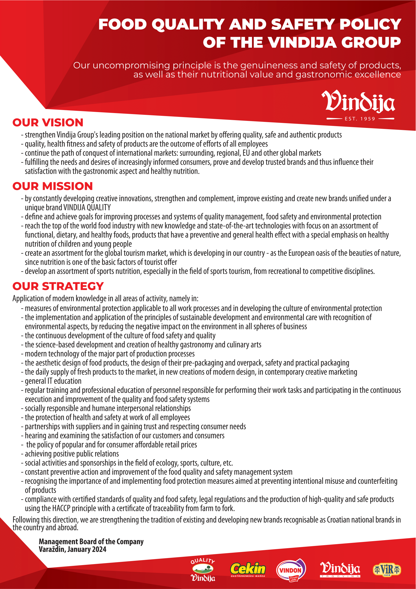 Sustainable Business of the Vindija Group - About us | Vindija